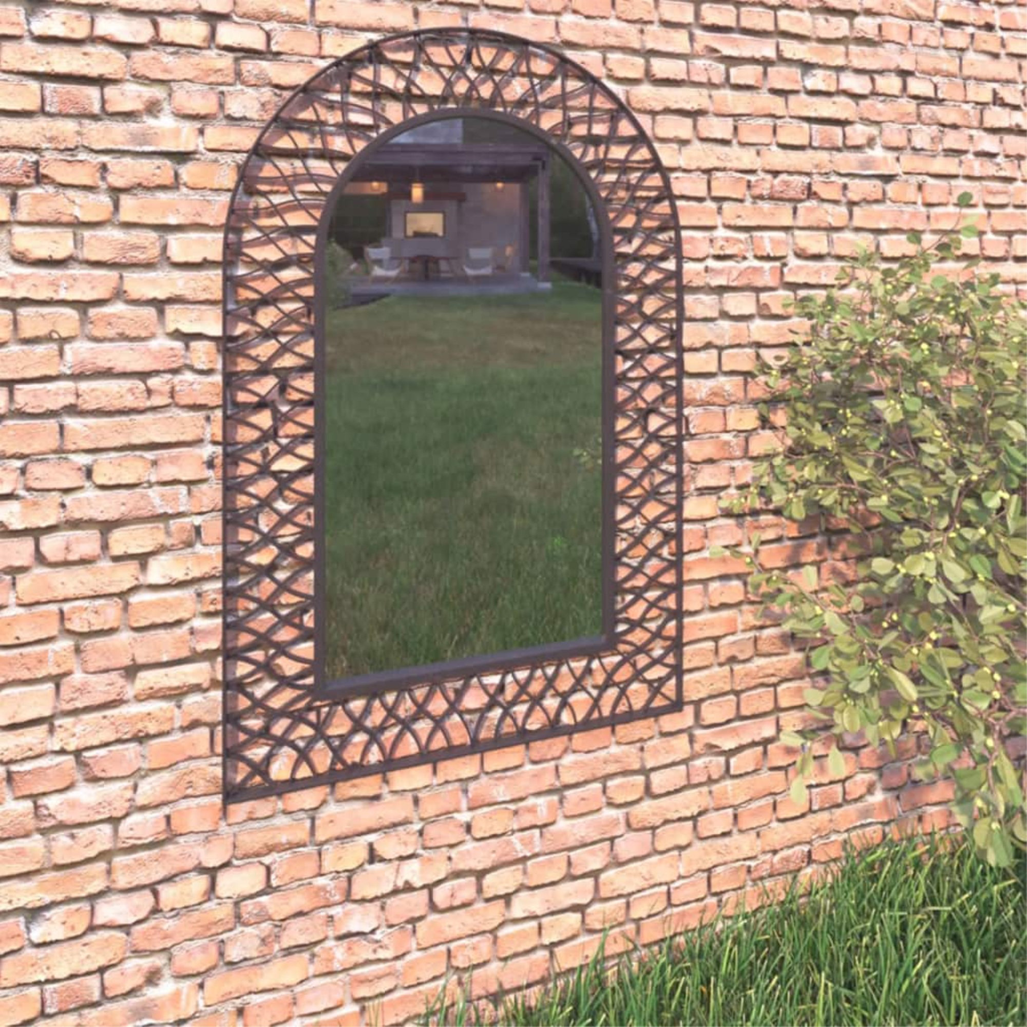 Winston Porter Garden Mirror Outdoor Decorative Mirror Patio Wall ...