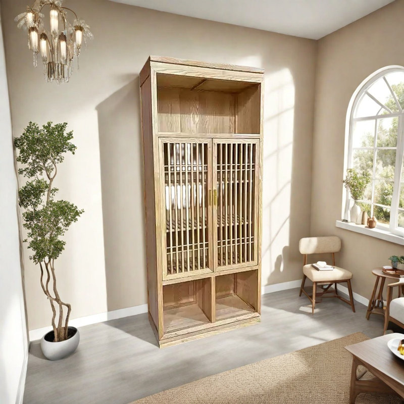 Parttlion New Chinese style solid wood bookcase locker | Wayfair