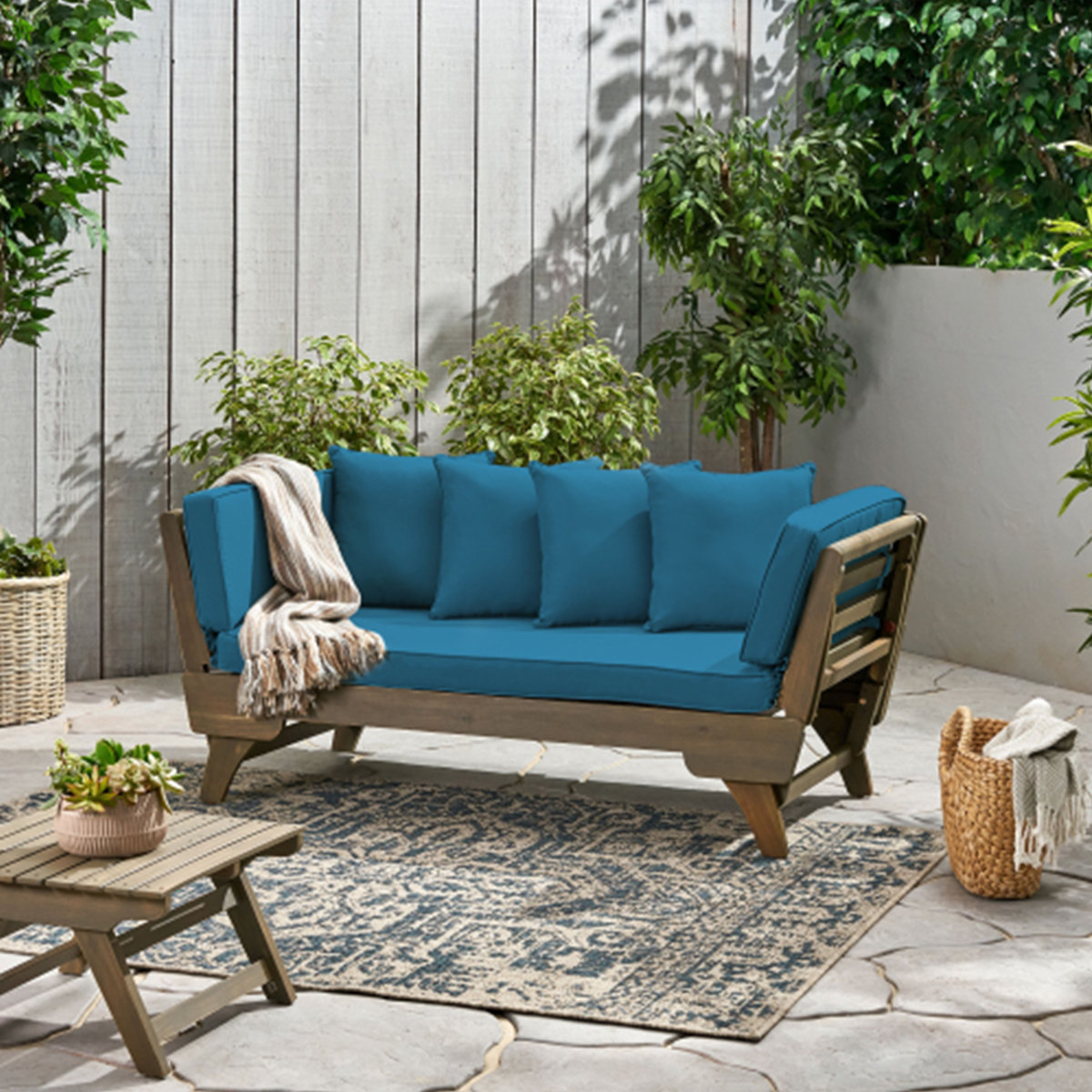 Corrigan Studio Blue Solid Wood Outdoor Patio sofas - Wayfair Canada