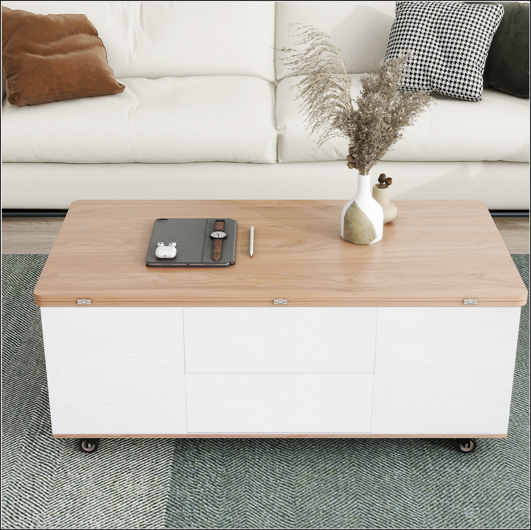 Latitude Run® Multi-functional Rectangle Lift-top Coffee Table ...