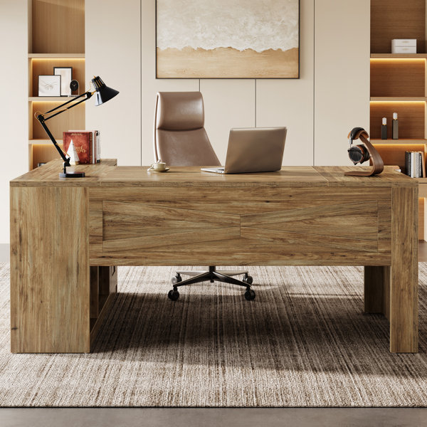 Gracie Oaks 70.8" L-shaped Executive Desk, Large Computer Table With ...