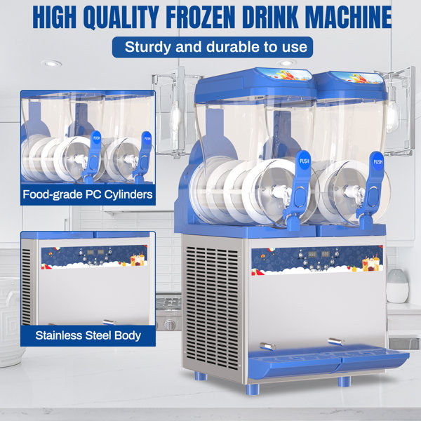 XPW Countertop Snow Cone Machine 1000W 30L Tanks Commercial Slushy ...