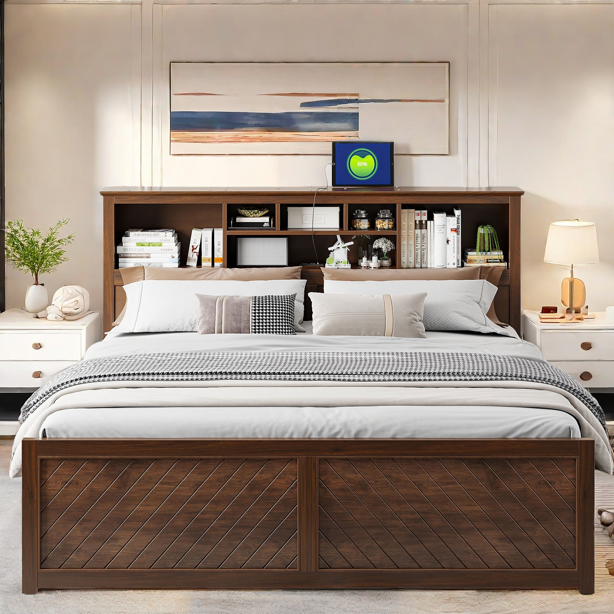 Latitude Run® Calpella With Multi-storage Headboard, Usb And 2 Drawers ...