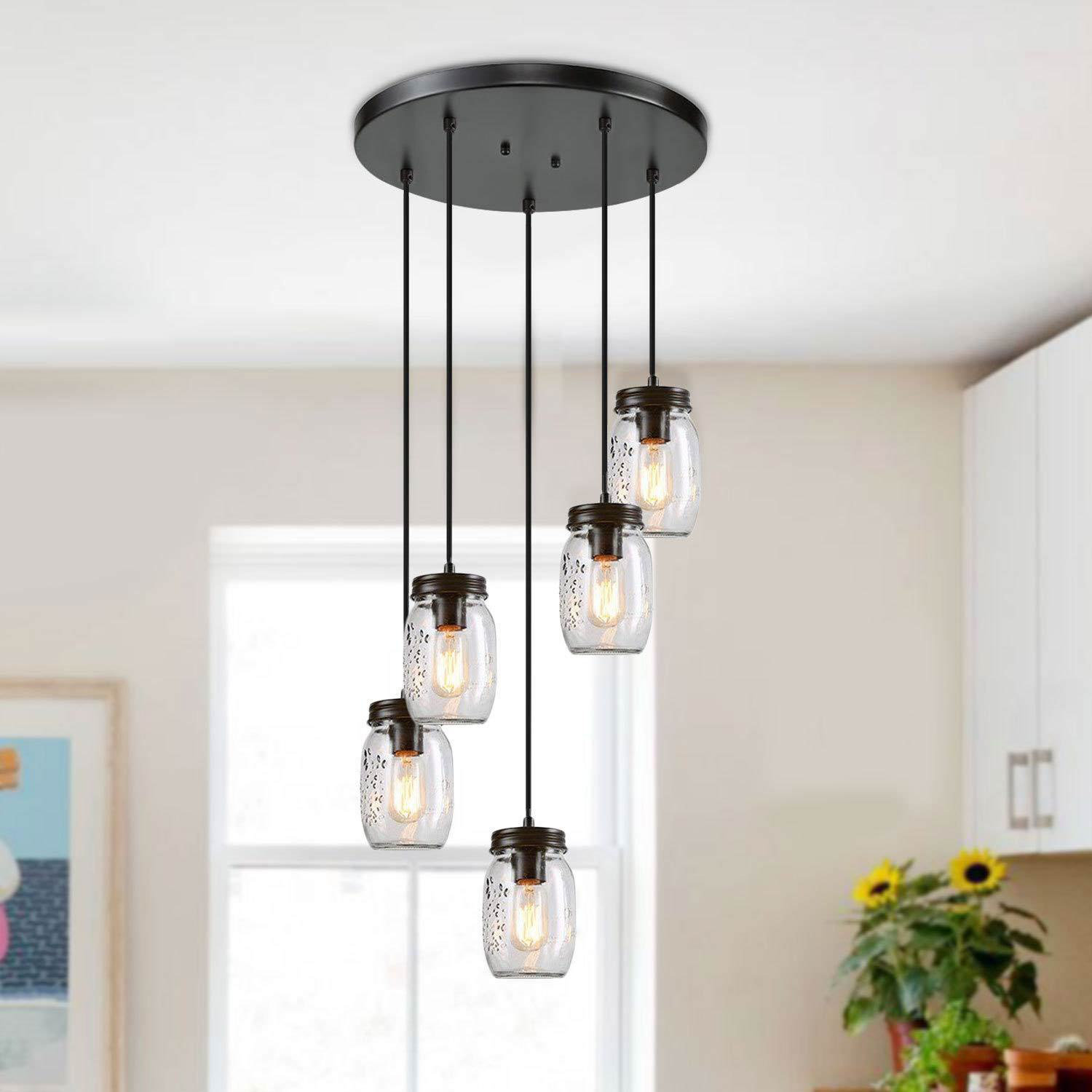 Gracie Oaks 5 - Light Cluster Jar Pendant - Wayfair Canada