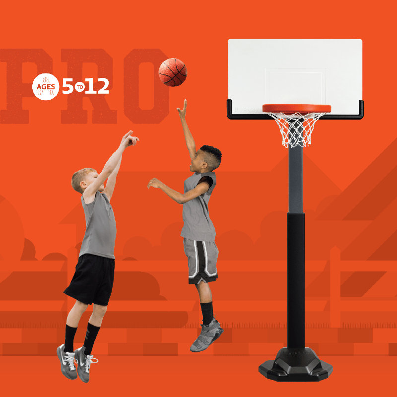 HUPLAY Adjustable Height Plastic Toddler Basketball Hoop with ...