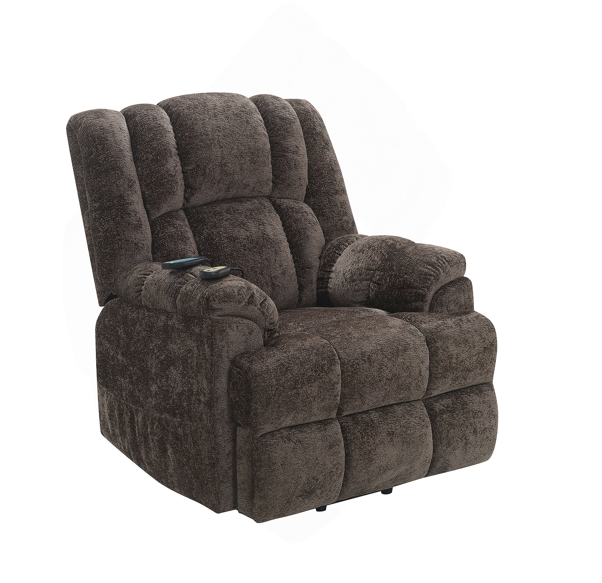 Latitude Run® Pacay Brown Chenille Power Motion Recliner with Lift ...