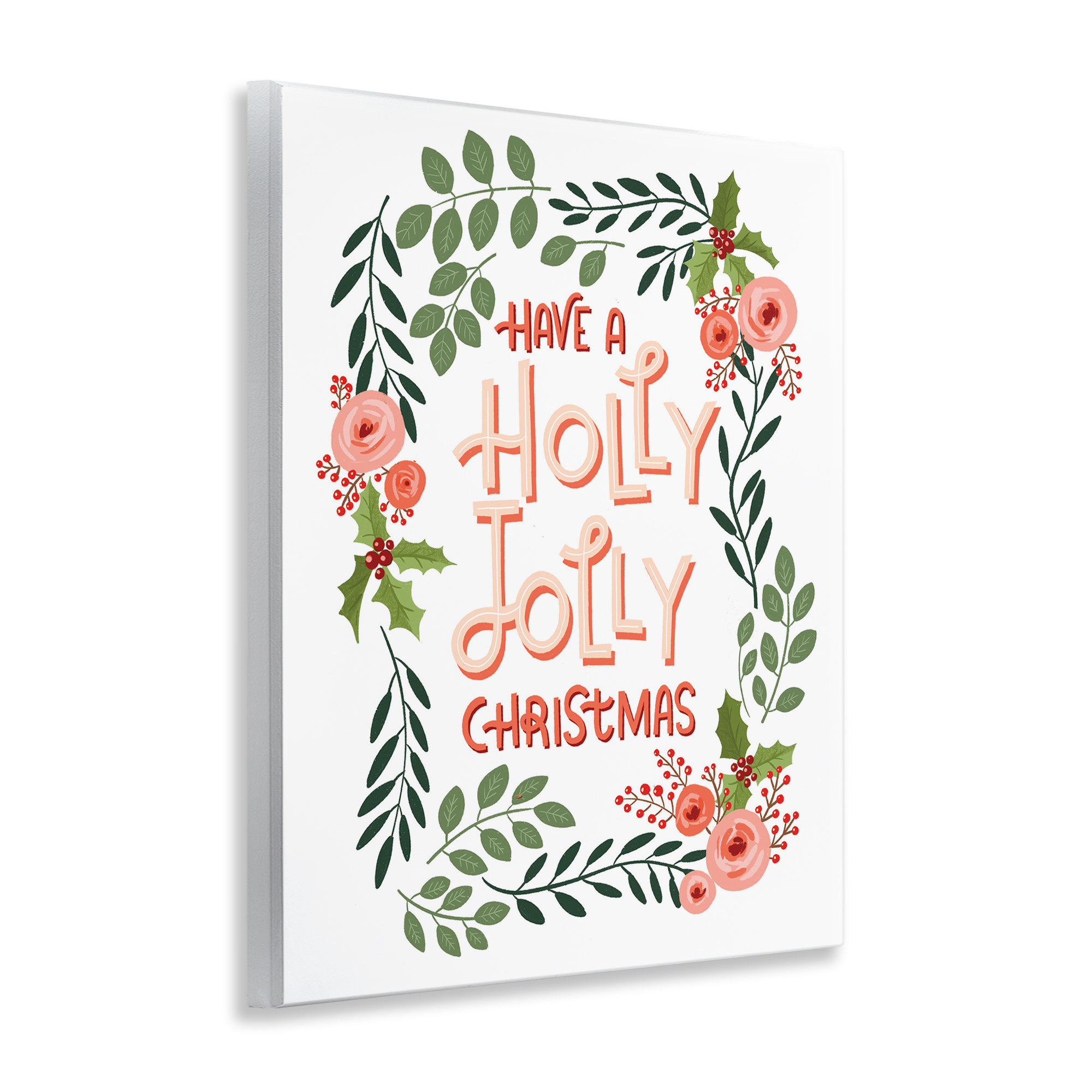 Ophelia & Co. Jolly Christmas with Flower Border Wall Plaque Art ...