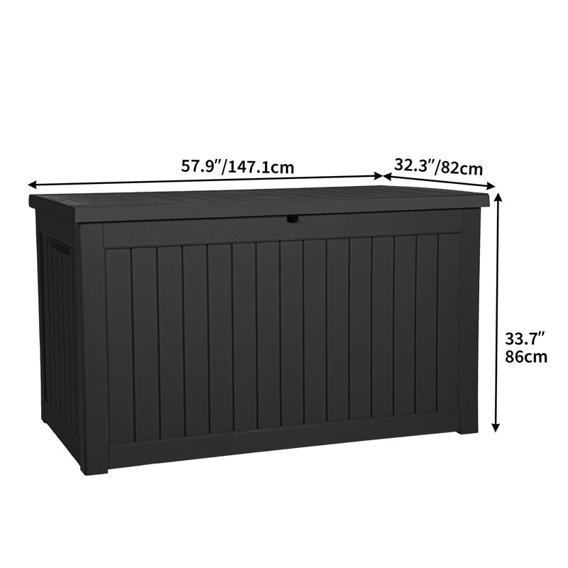 Edrosie Inc 233 Gallons Water Resistant Resin Lockable Deck Box ...