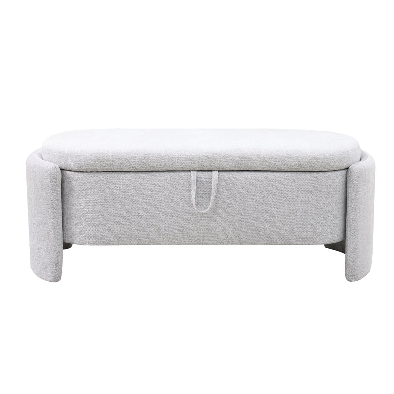 Ivy Bronx Shongopovi Pallid Sackcloth Upholstered Ottoman | Wayfair