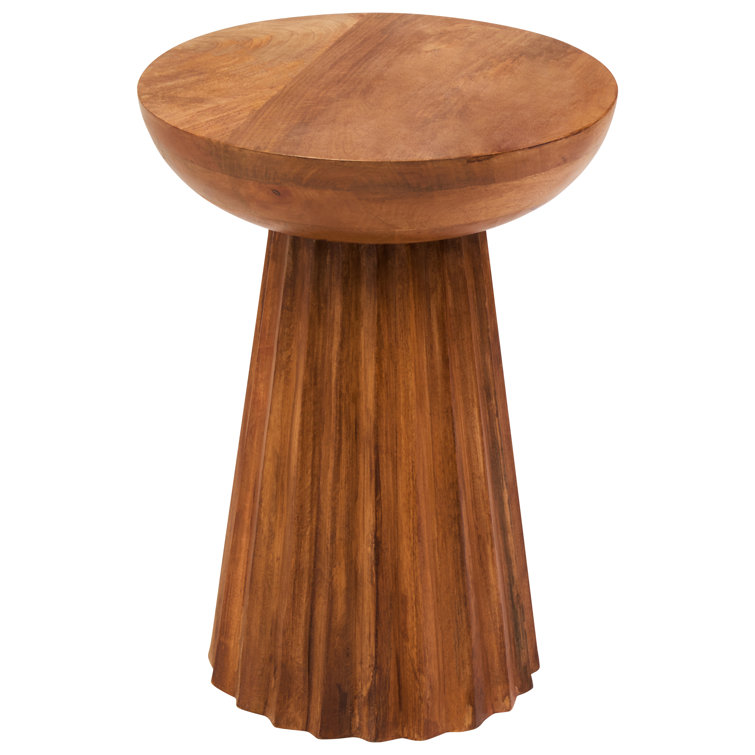 Ivy Bronx Natural Mango Wood Carved Ridge Side Table | Wayfair.co.uk