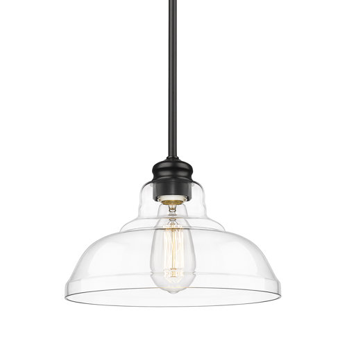 Black Dome Pendant Lighting You'll Love | Wayfair