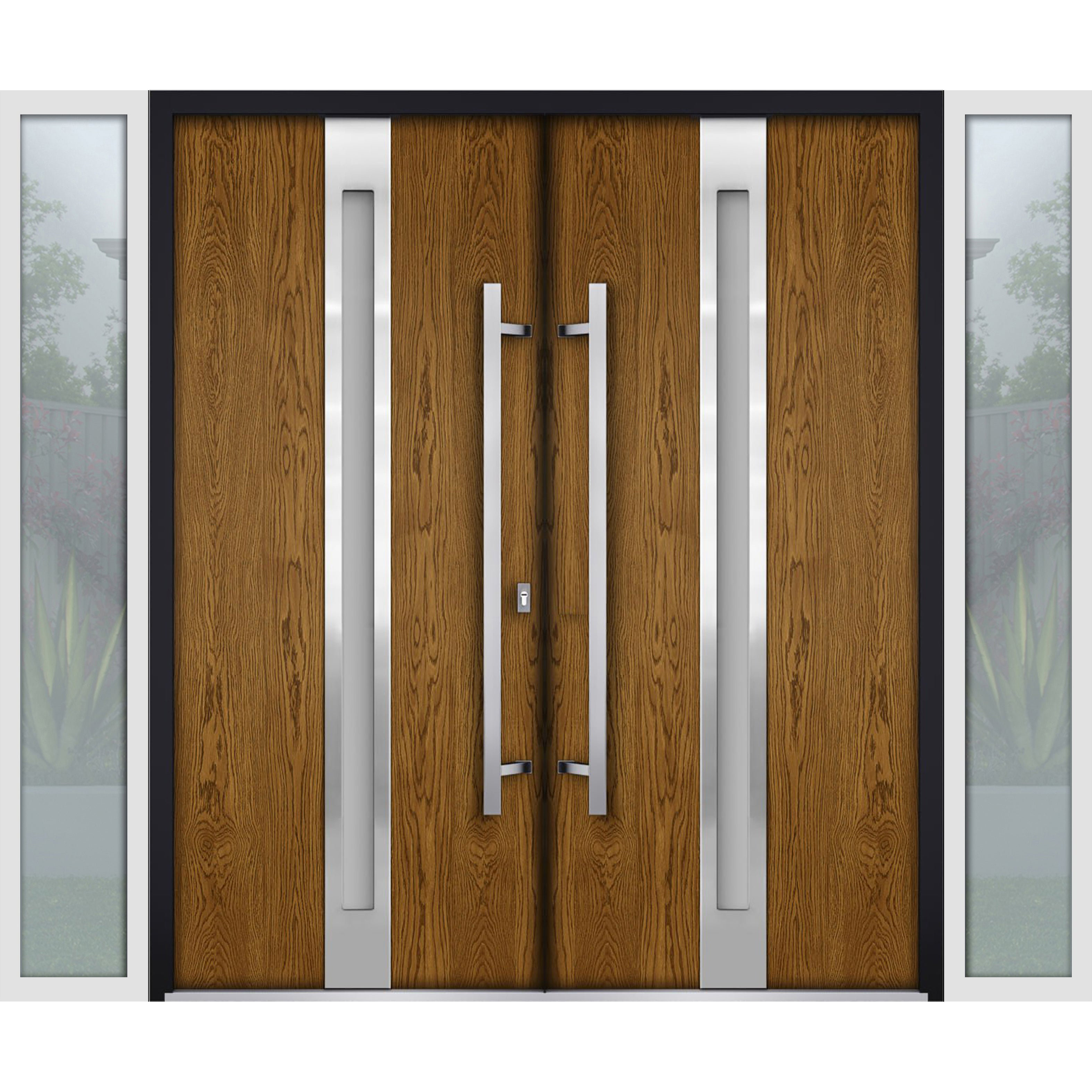 VDomDoors Front Exterior Prehung Metal Double Doors / Deux 1744 Frosted ...
