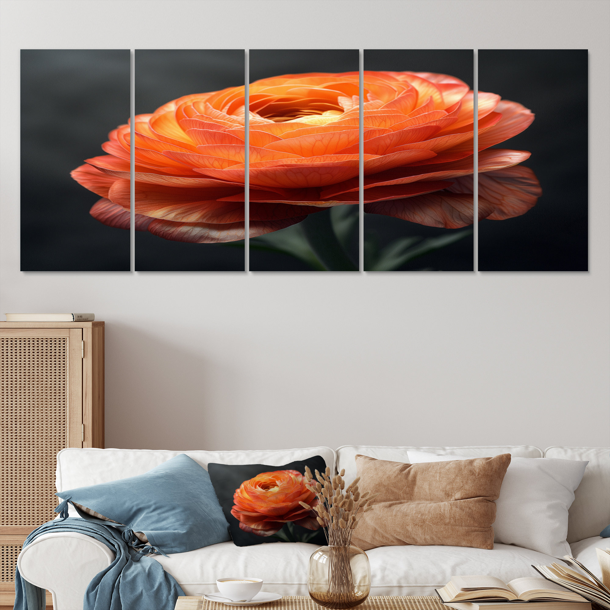 Winston Porter Orange And Black Ranunculus Bloom II - Ranunculus Wall ...