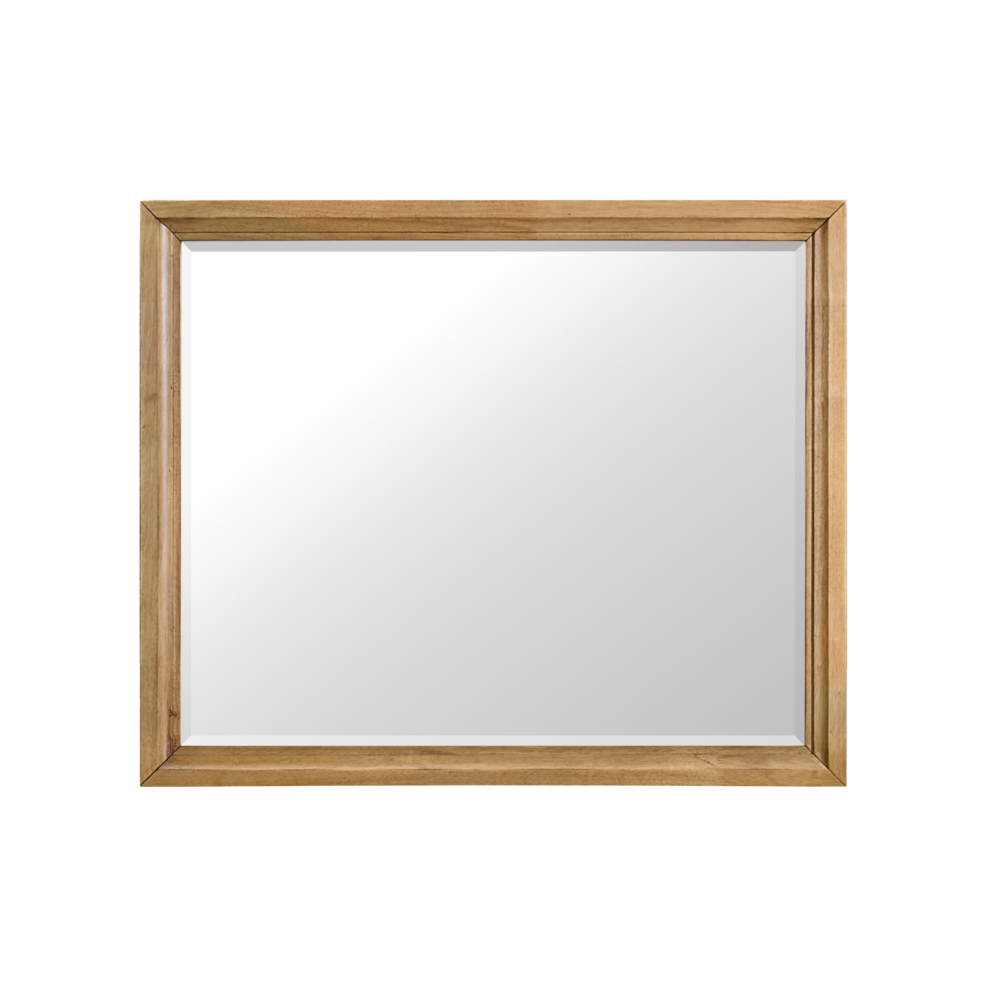 17 Stories Mohr Wood Rectangle Mirror, Natural Oak | Wayfair