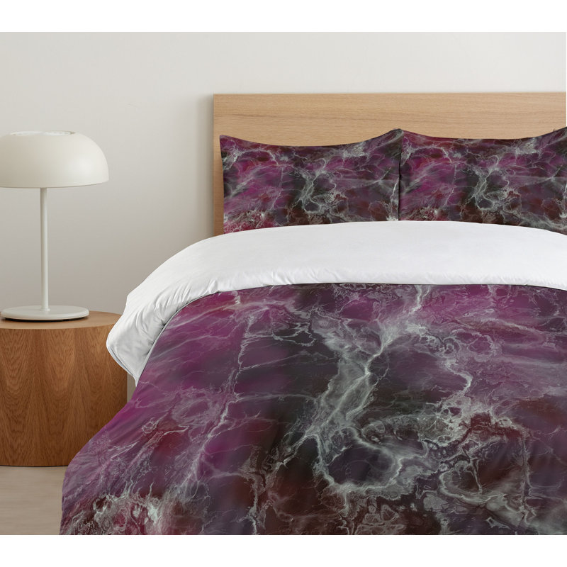 Ambesonne Marble Psychedelic Stylized Artistic Dark Colors Cloudy Onyx ...