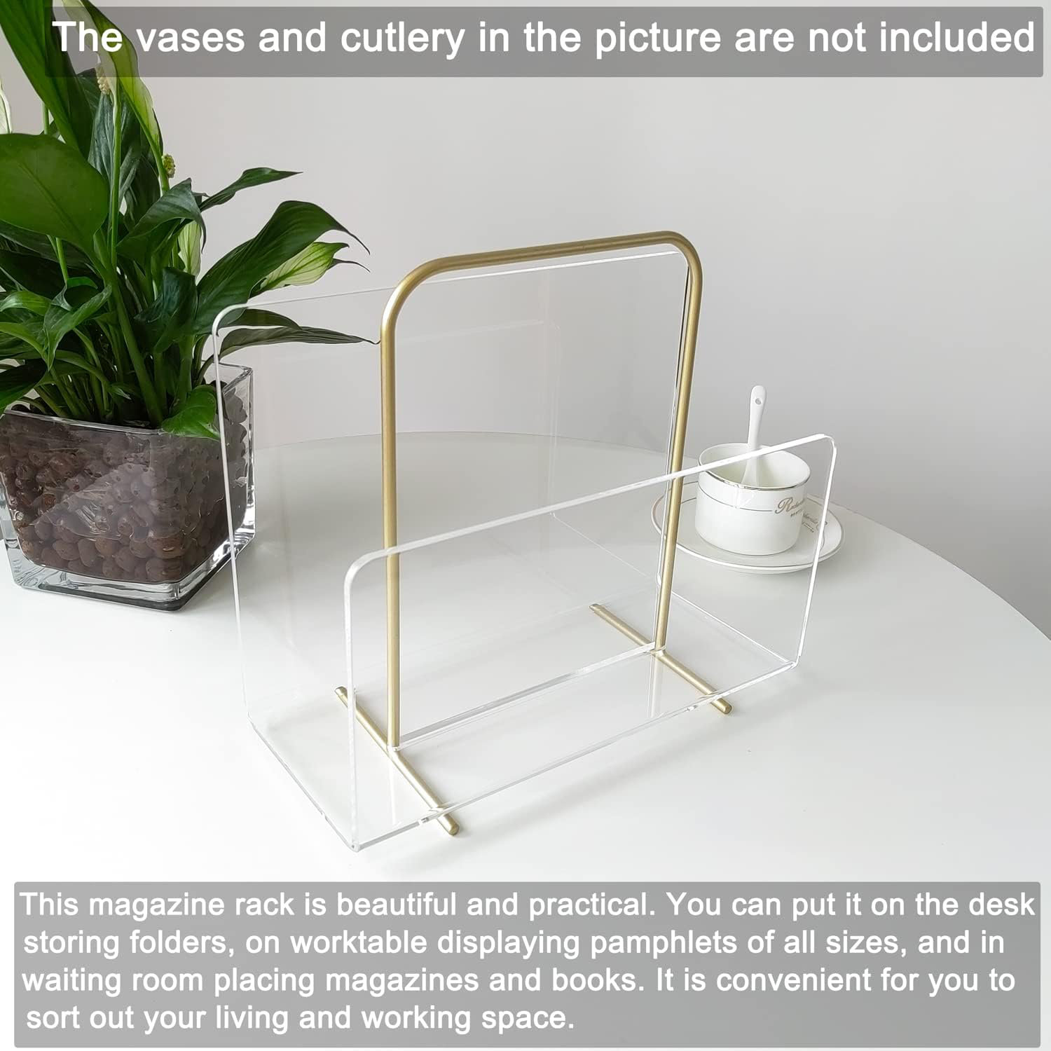Rebrilliant Acrylic Magazine Holder, Crystal Clear Acrylic Magazine ...