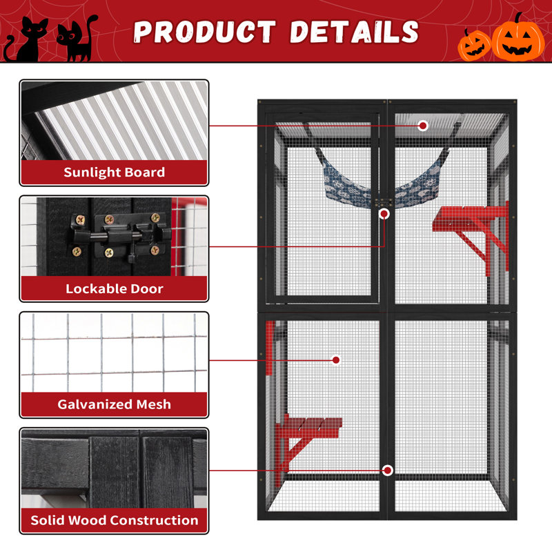 Tucker Murphy Pet™ Catio Outdoor Cat Enclosure, Outdoor Cat House ...