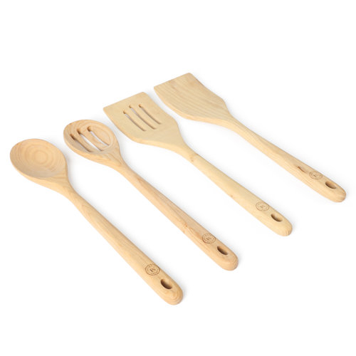 Martha Stewart Bainford 4-Piece Wooden Kitchen Tool Set - Olive | Wayfair