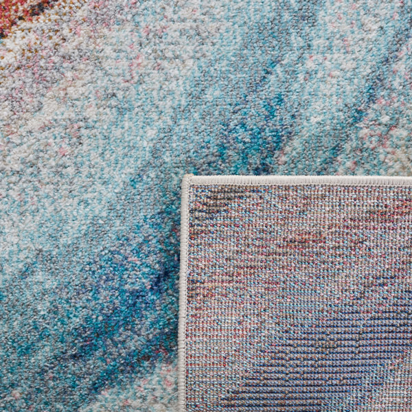 Orren Ellis Towaoc Abstract Ivory/Blue Area Rug & Reviews | Wayfair