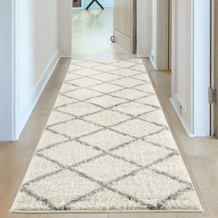 THE RUGS Myshaggy Collection Rugs Diamond Design in Ivory | Wayfair.co.uk
