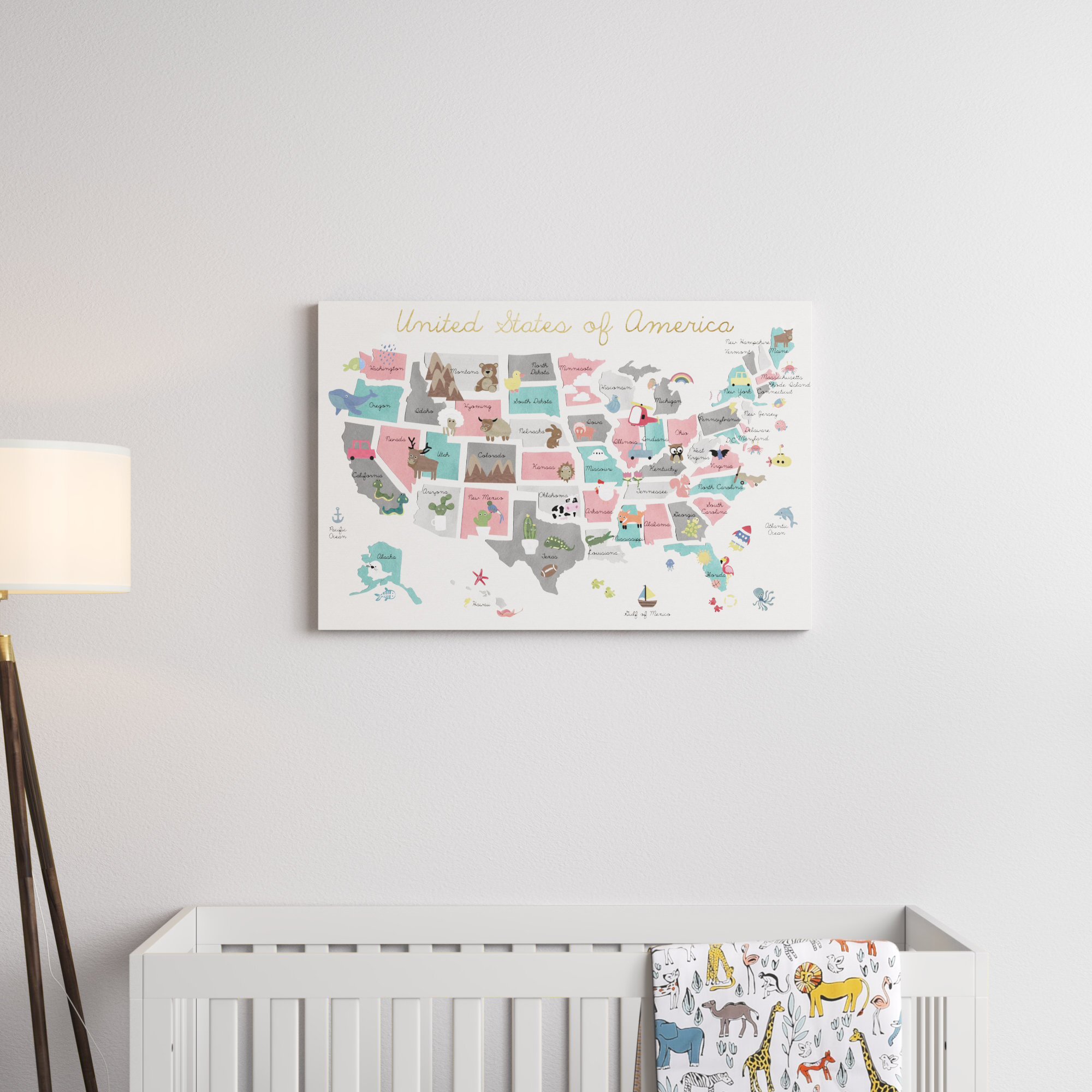 Viv + Rae™ Aeliana Maps and Flags Fun Pastel Map American Countries ...