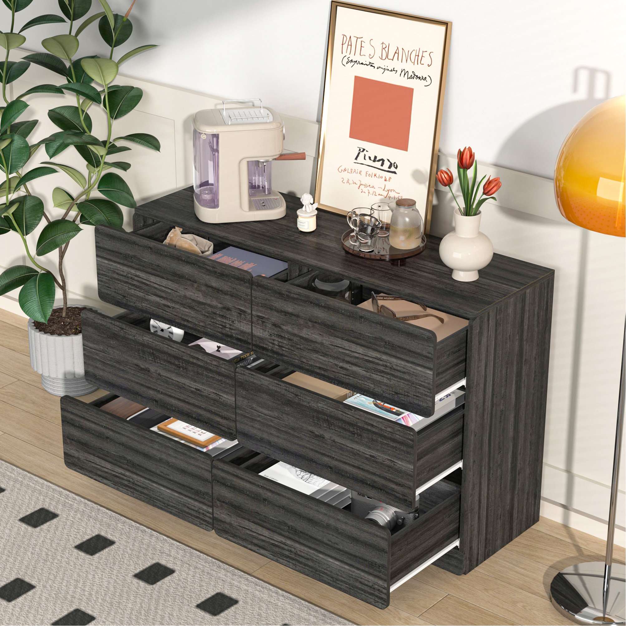 Latitude Run® Drawer Dresser Cabinet, Sideboard, Bar Cabinet, Buffet ...