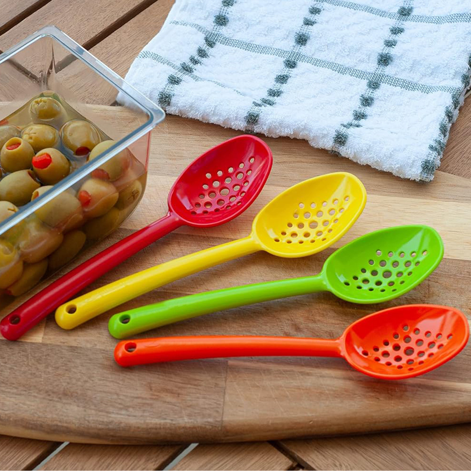Ebern Designs Small 7-Inch Slotted Serving Spoons, Pack of 4 | Wayfair