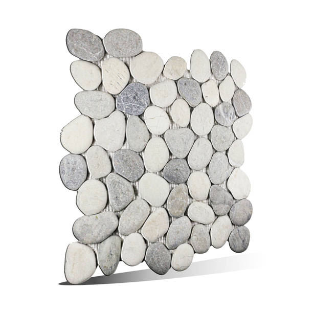 b.o.i Oregon 12" x 12" Natural Stone Pebbles Mosaic Wall & Floor Tile ...