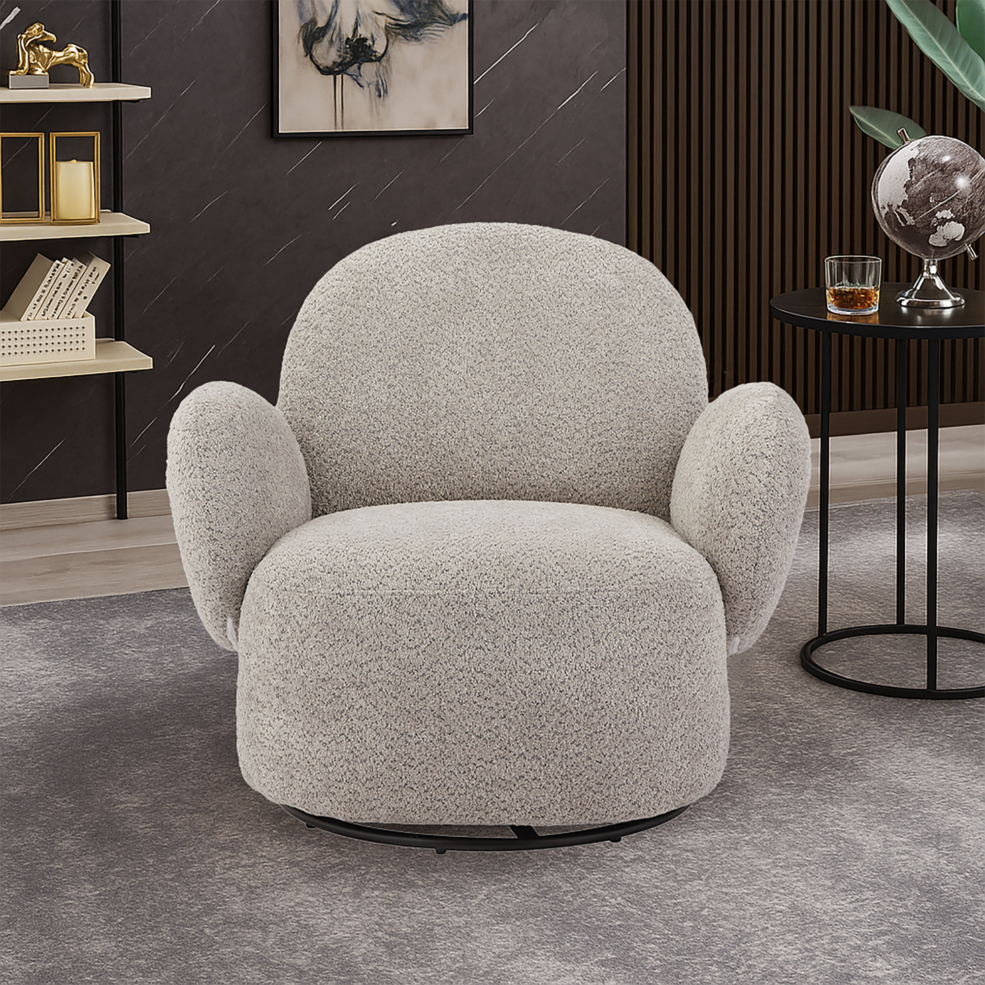 Latitude Run® Modern Small Fresh Lounge Chair With Swivel Function For ...