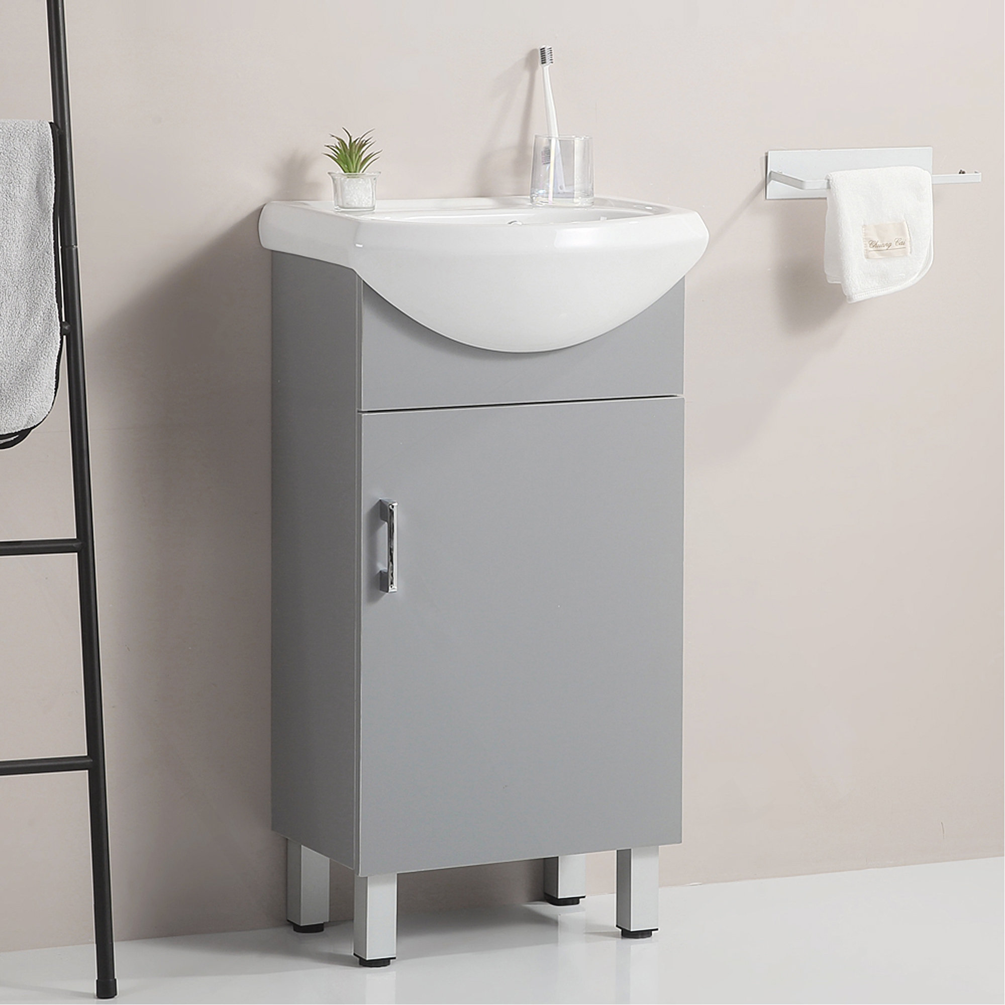 Mr Hua Compact Bathroom Vanity With Ceramic Sink And Ample Storage ...