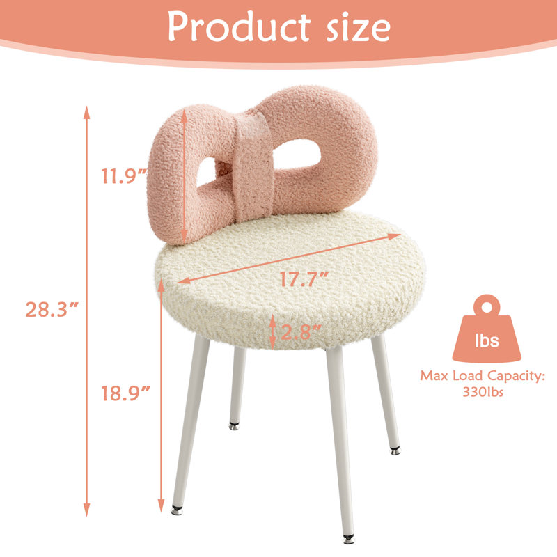 Mercer41 Vanity Chair With Back 17.7 Wide & Reviews | Wayfair
