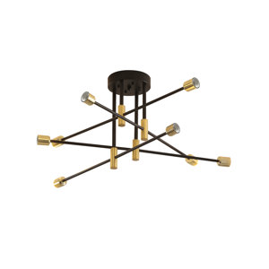 George Oliver Fye 8-Light Black and Gold Dimmable Sputnik Chandelier ...
