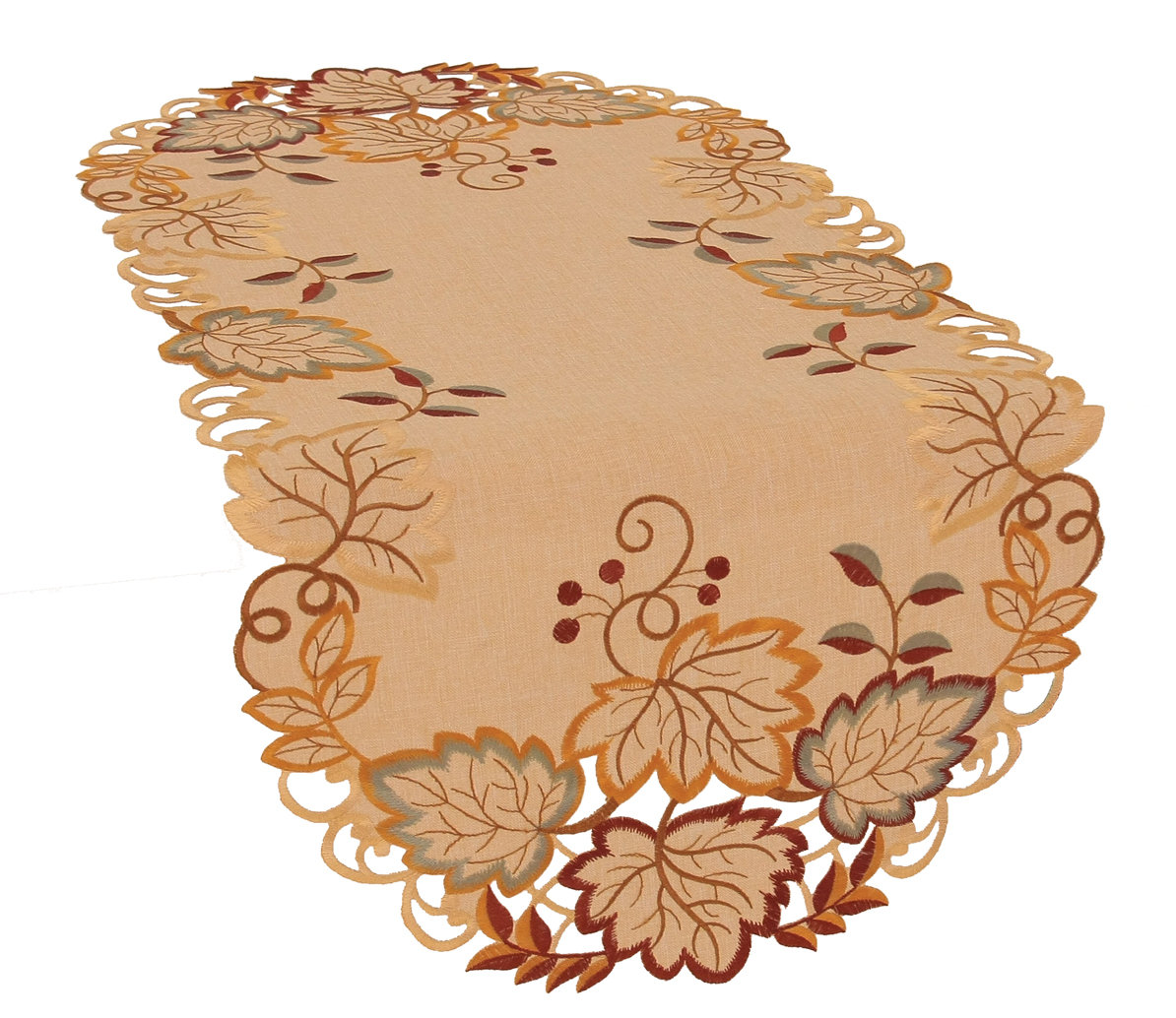 August Grove® Weinberger Embroidered Cutwork Fall Table Runner ...