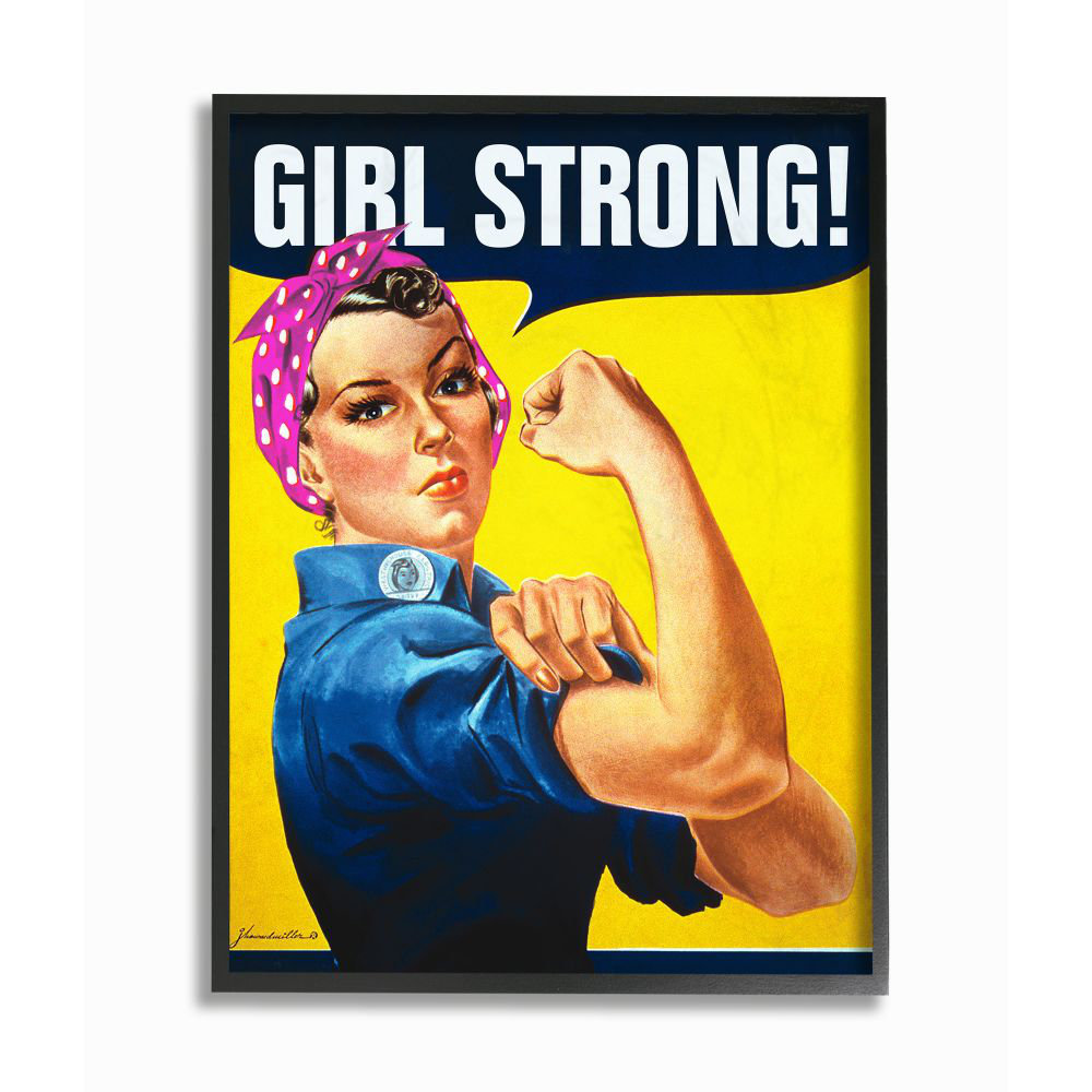Stupell Industries 'Girl Strong Vintage Woman Poster Design' by ...
