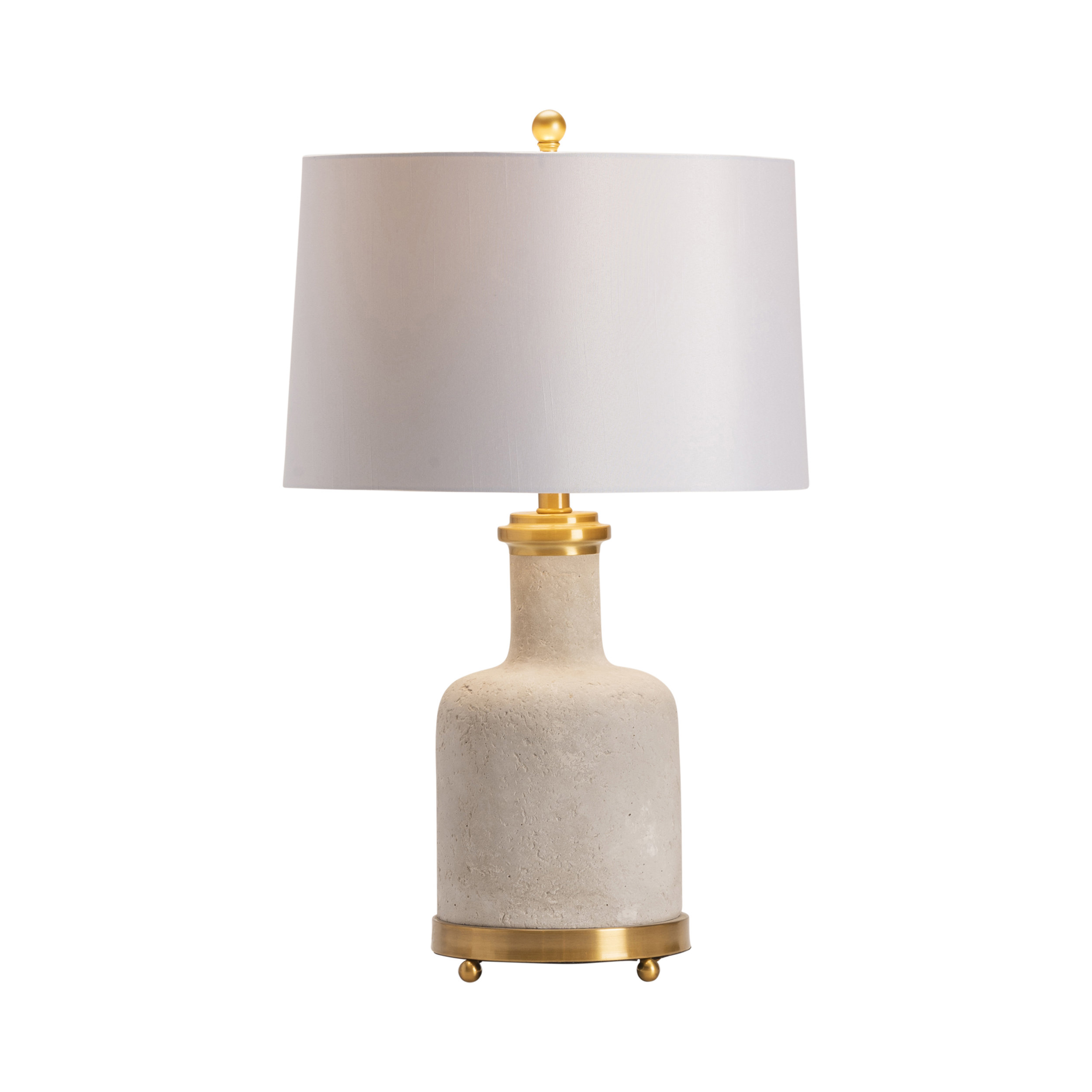 Mercer41 27" Cement Table Lamp With White Shade | Wayfair