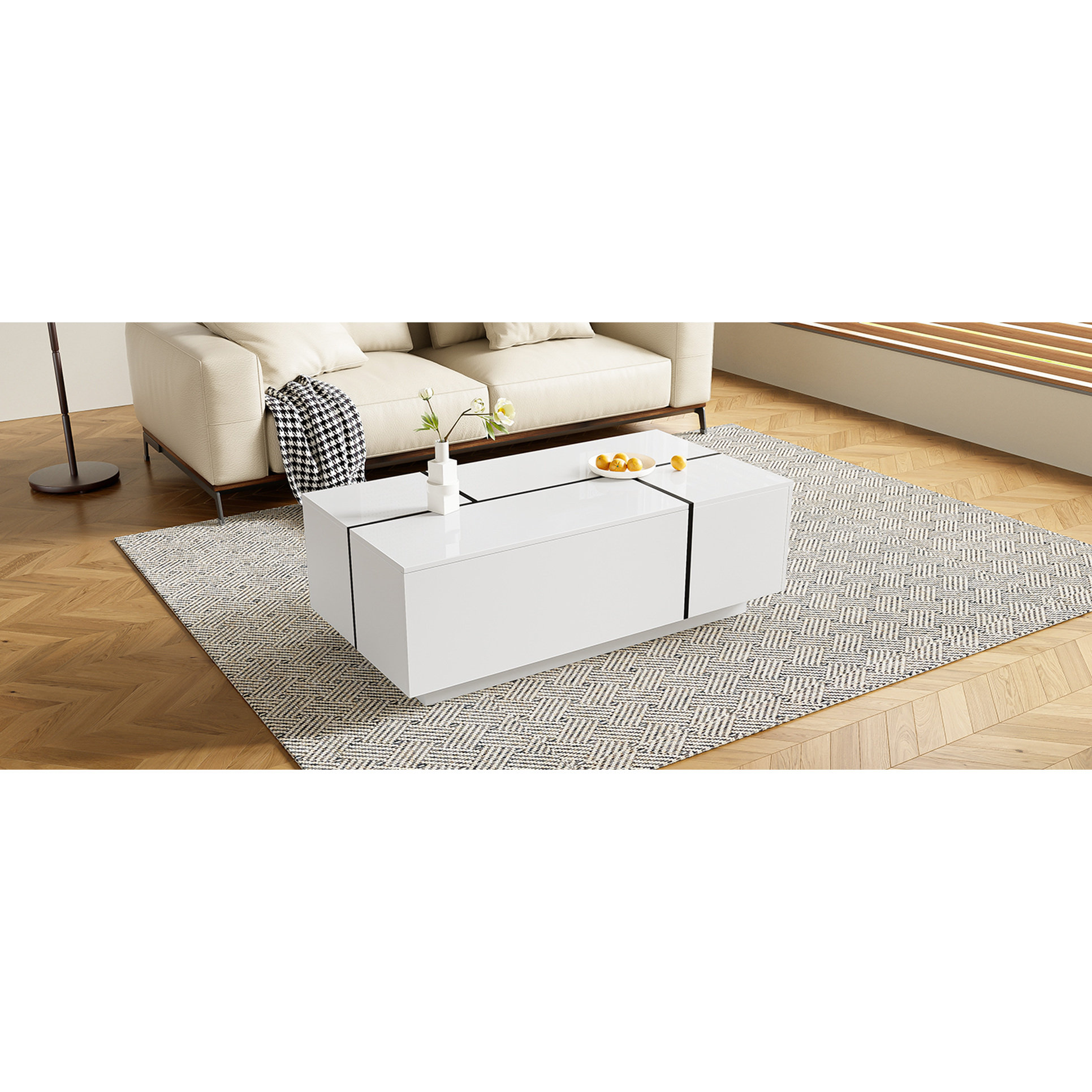 Latitude Run® 47.2'' - 72.7'' Extendable Coffee Table With 2 Hidden ...