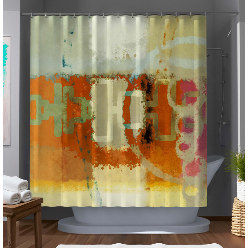 East Urban Home Hyozo Abstract Shower Curtain | Wayfair
