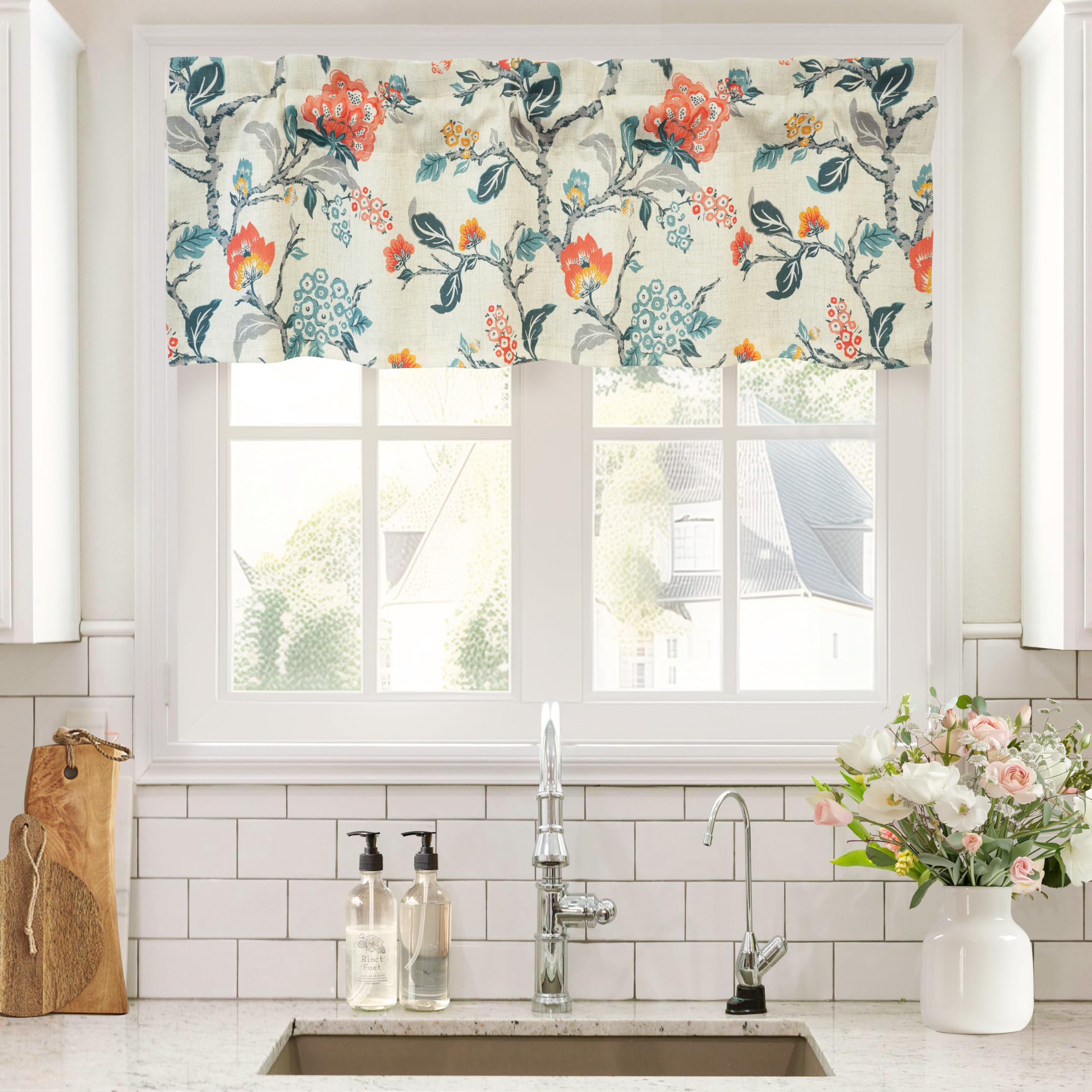 Winston Porter Ada Botanical Print Lined Linen Textured Blackout ...