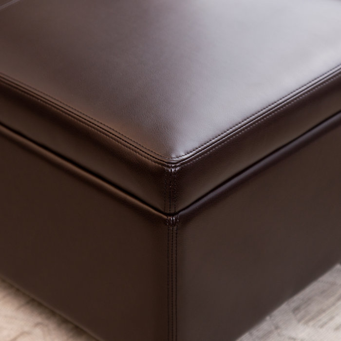 Three Posts™ Vegan Leather Storage Ottoman & Reviews | Wayfair