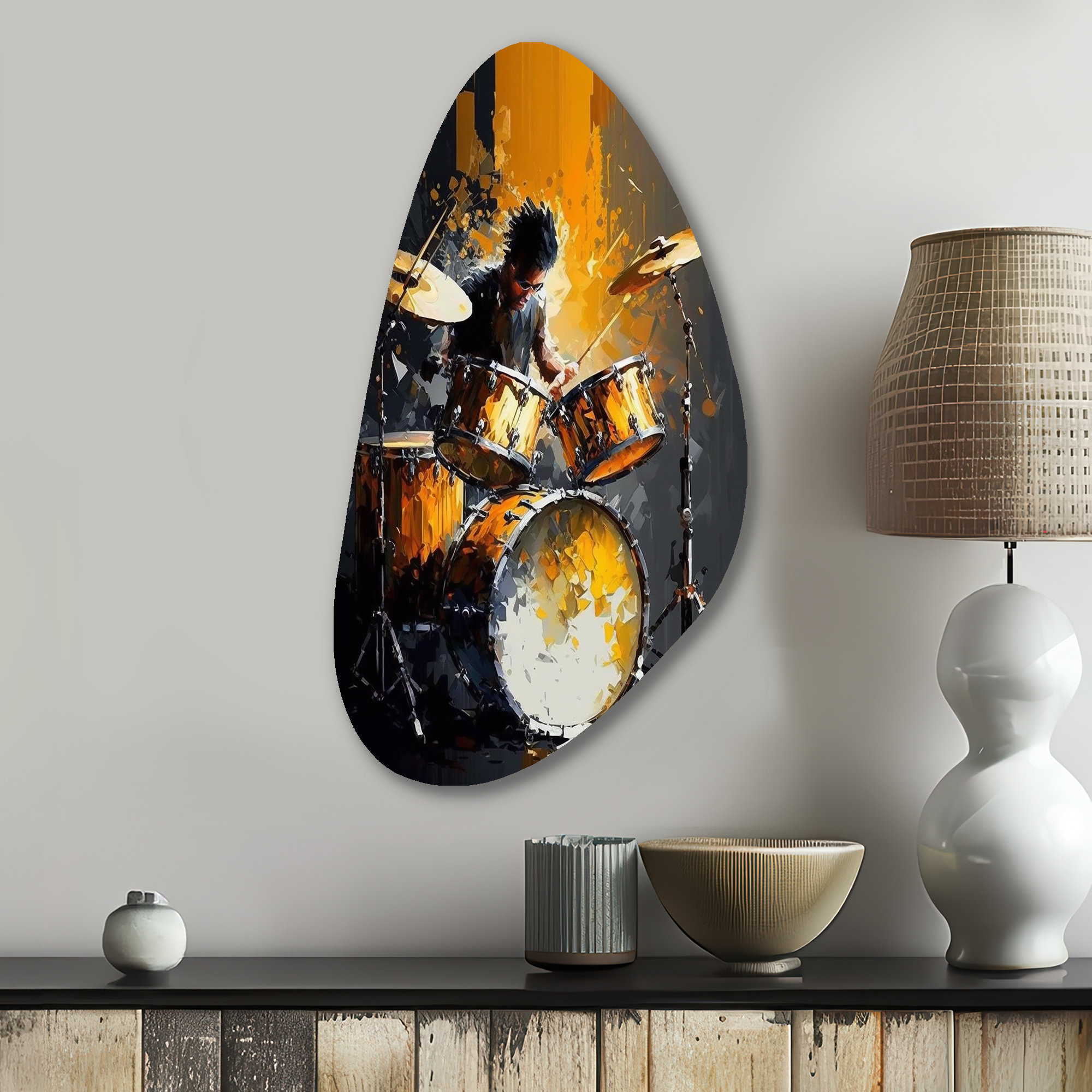 Lark Manor Bonnie - Music Fall Shape Irregular Metal Wall Decor ...