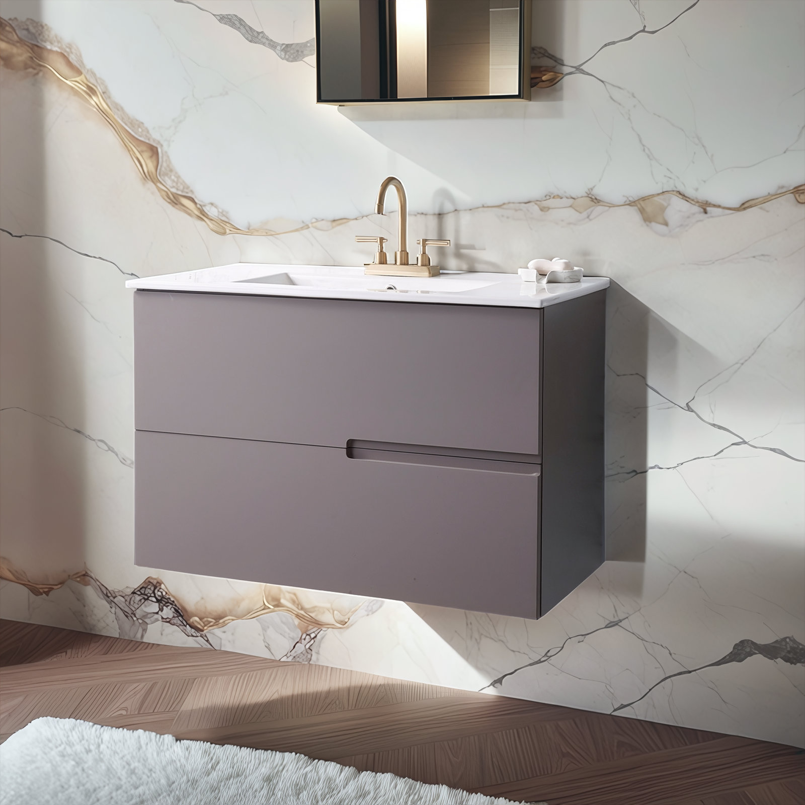 Wrought Studio™ Khamille 36'' Modern Single Bathroom Vanity with ...