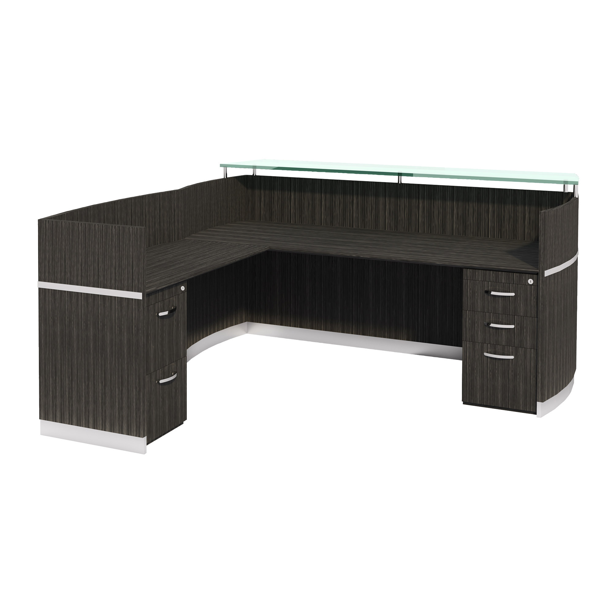 Safco Products Company Napoli Series L-Shape Reception Desk & Reviews ...