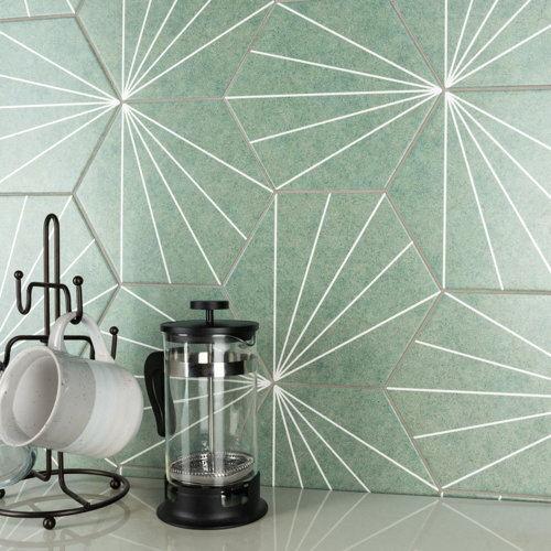 Merola Tile Aster 9" x 10" Porcelain Patterned Wall & Floor Tile ...