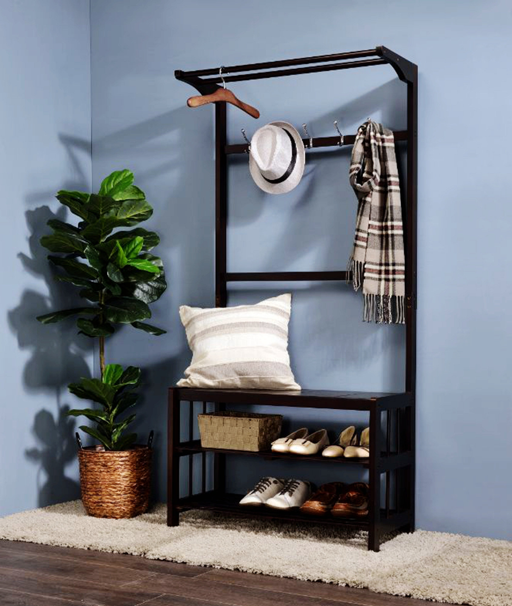 Lark Manor High Capacity Hall Tree Sturdy and Safe,Easy Assembly | Wayfair