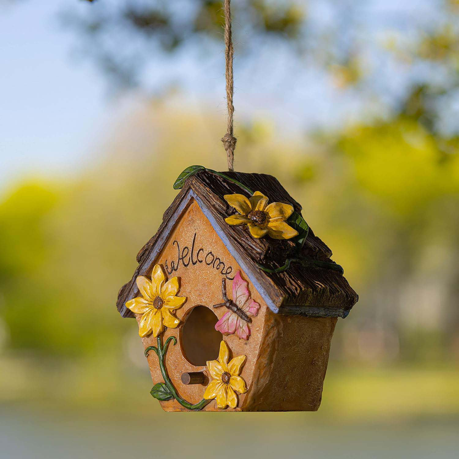Mercer41 Home Hanging Bird Houses For Outside, Hand-Painted Bird Houses ...