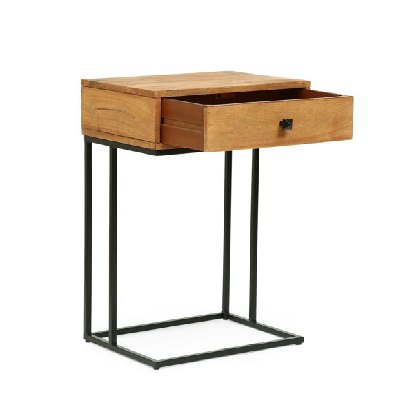 Latitude Run® Mango Wood C-Shaped Side Table | Wayfair