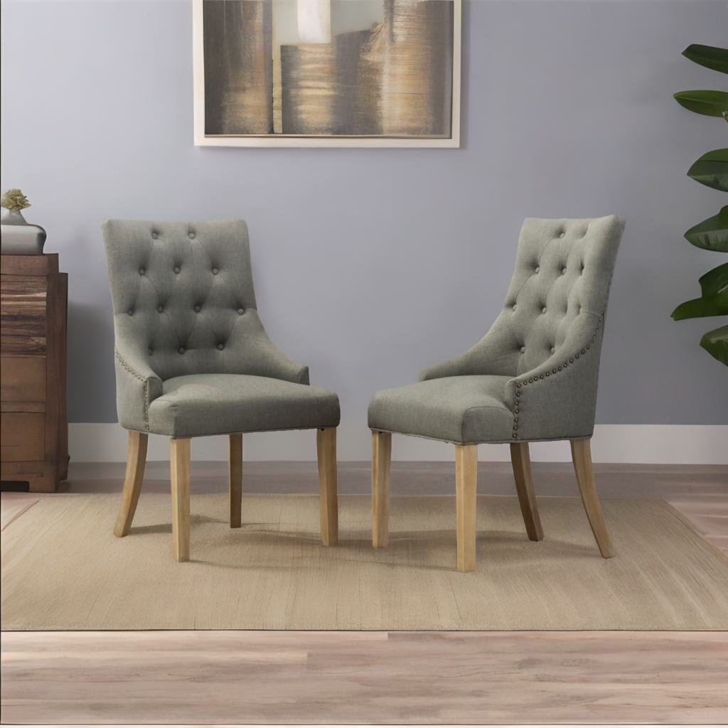 Wildon Home® Tufted Solid Wood Chairs Set Of 2 | Wayfair