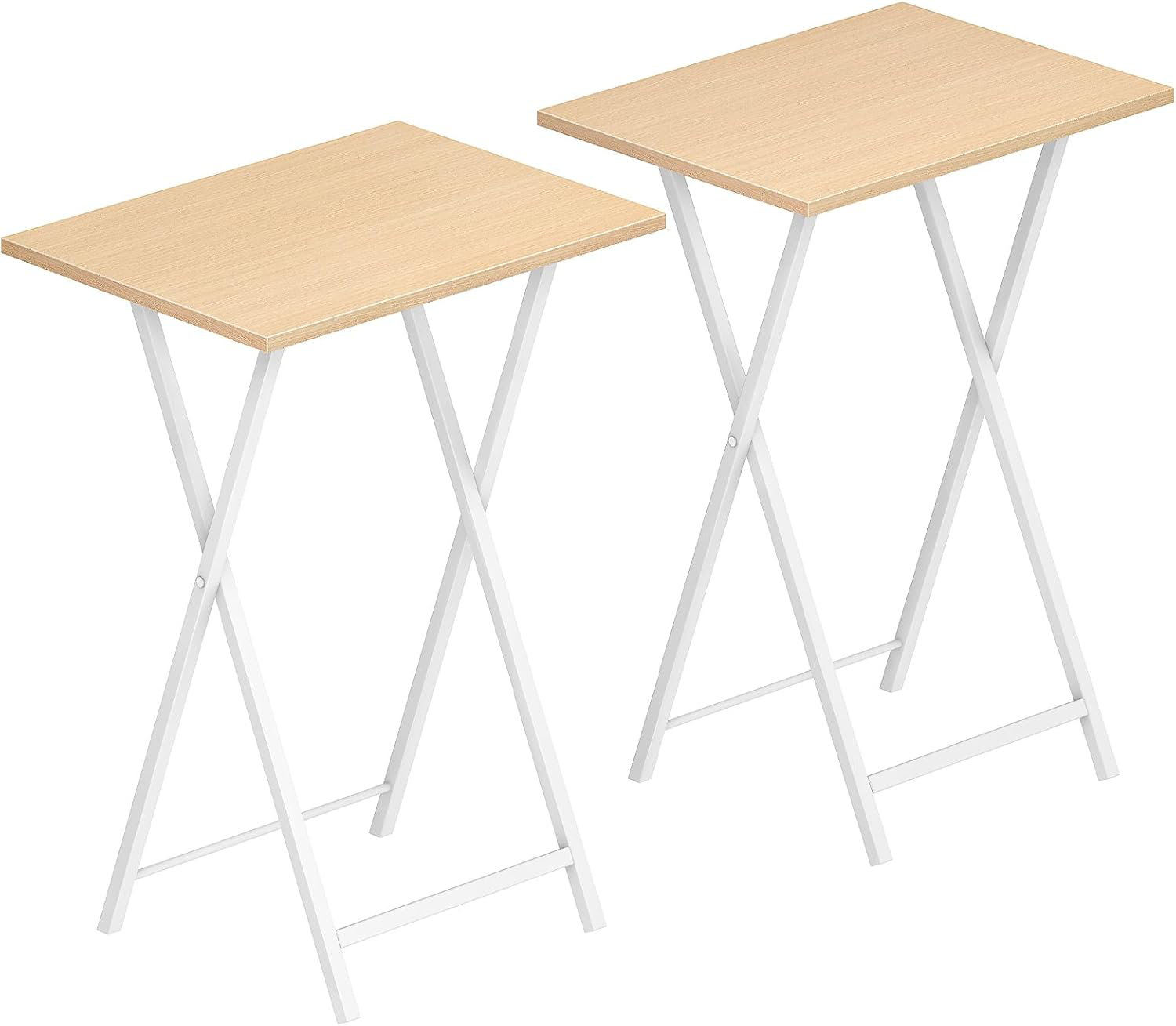 BONLOD Folding TV Tray Tables Set Of 2 Side Table For Small Space ...