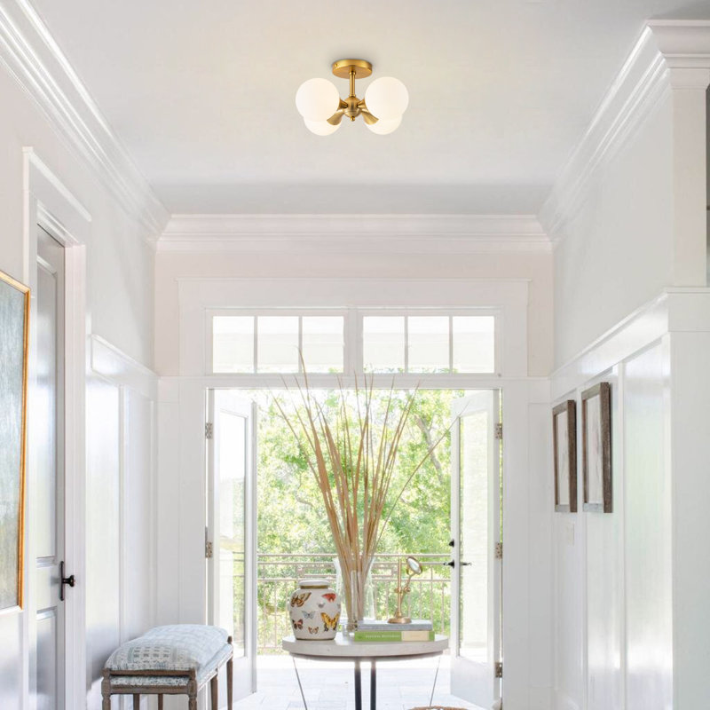 Mercer41 Bonyu Modern Glass Bubble Flush Mount & Reviews | Wayfair