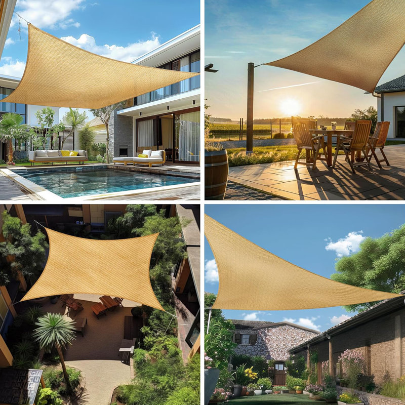 OVCRINBI Sun Shade Sail 13' x10' - UV Blocking Outdoor Shades for Patio ...